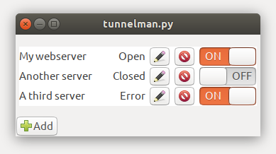 GitHub - subsite/tunnelman: SSH Tunnel Manager PyGTK